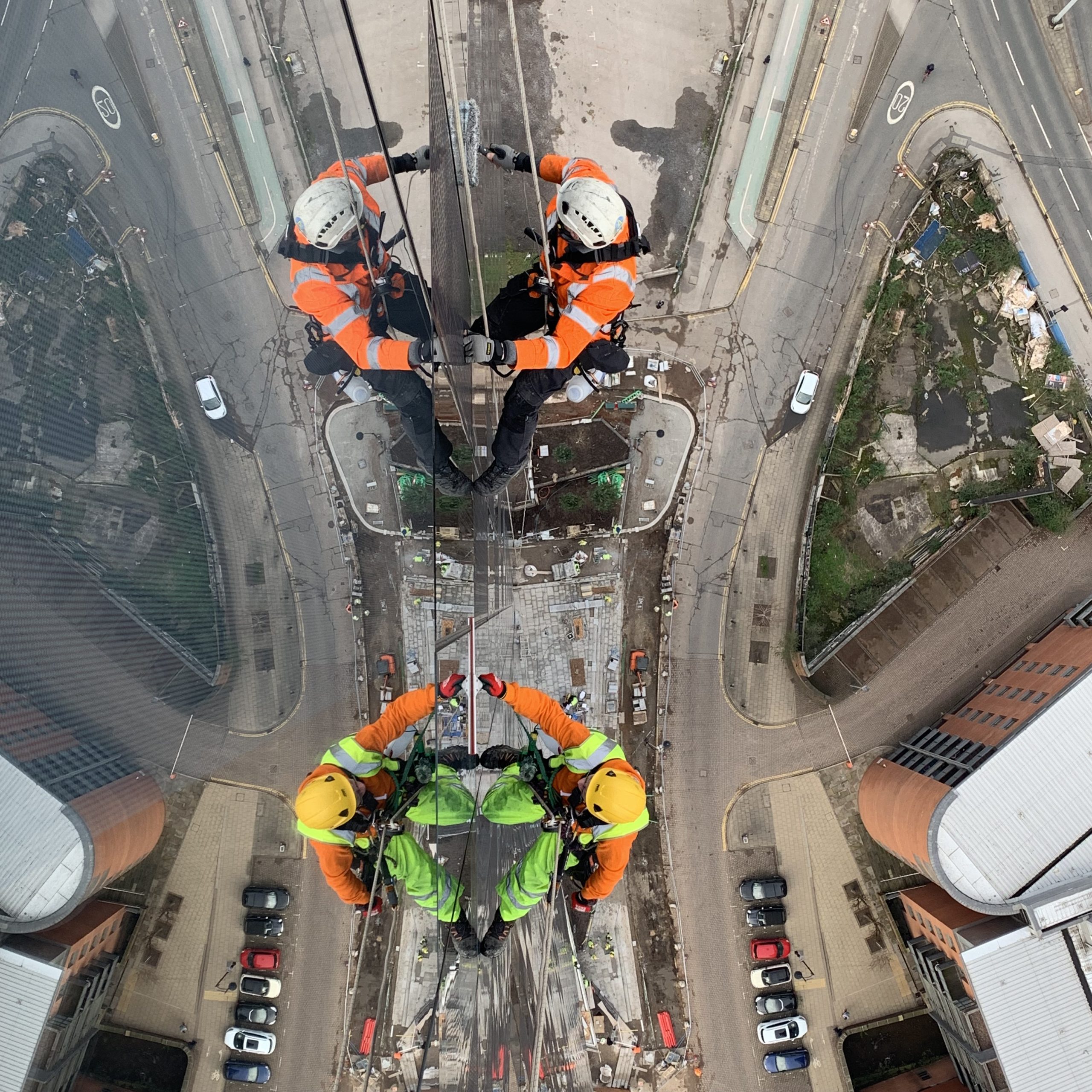 Tower block cladding and window clean | NORTH WEST ROPE ACCESS
